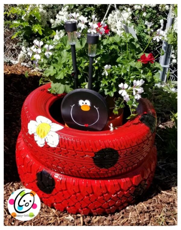 DIY Ladybug Planter and Table - Snappy Tots