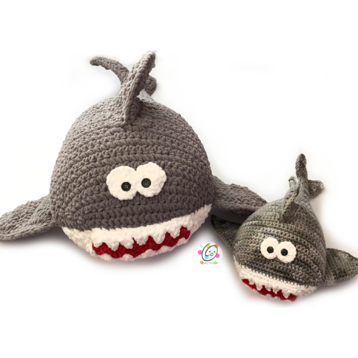 Crochet Pattern: Stuffed Shark Family – snappy tots