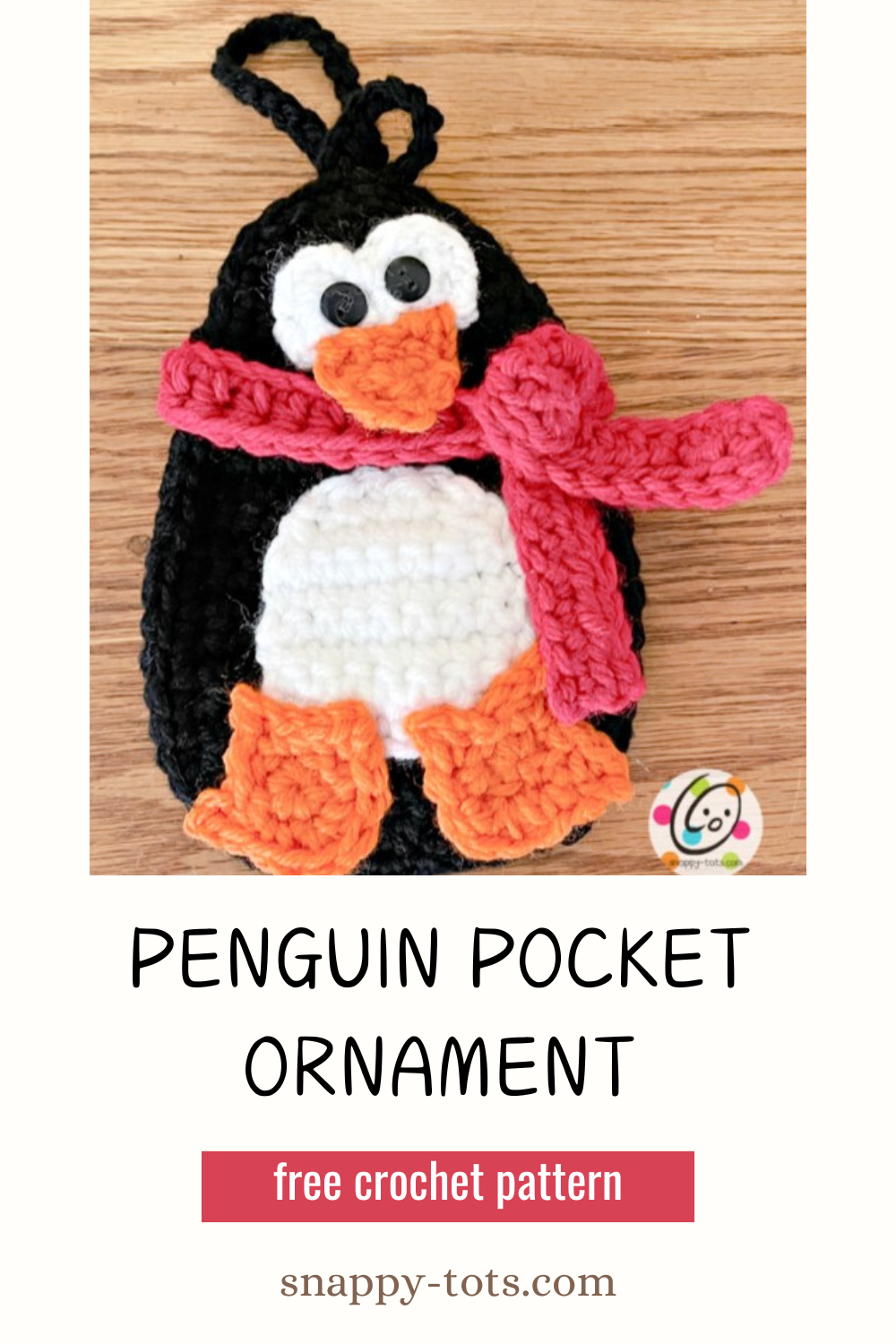 Free Pattern: Penguin Pocket Ornament - Snappy Tots