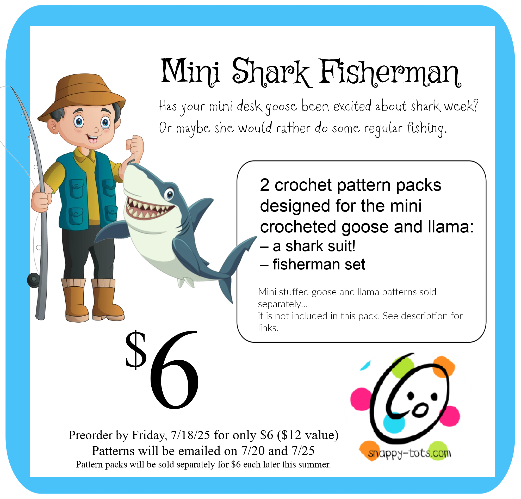 Mini Goose Shark Fisherman - Snappy Tots